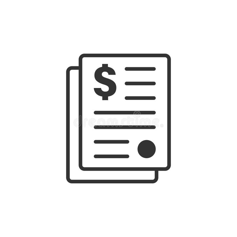 Financial Statement Icon in Flat Style. Document Vector Illustration on ...