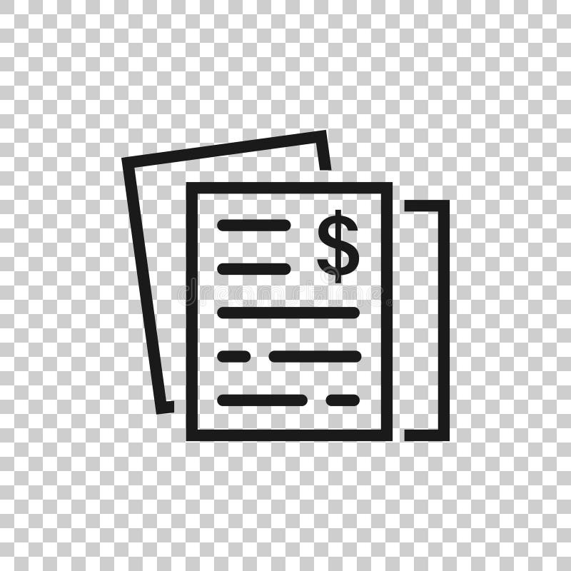 Financial Statement Icon in Flat Style. Document Vector Illustration on ...
