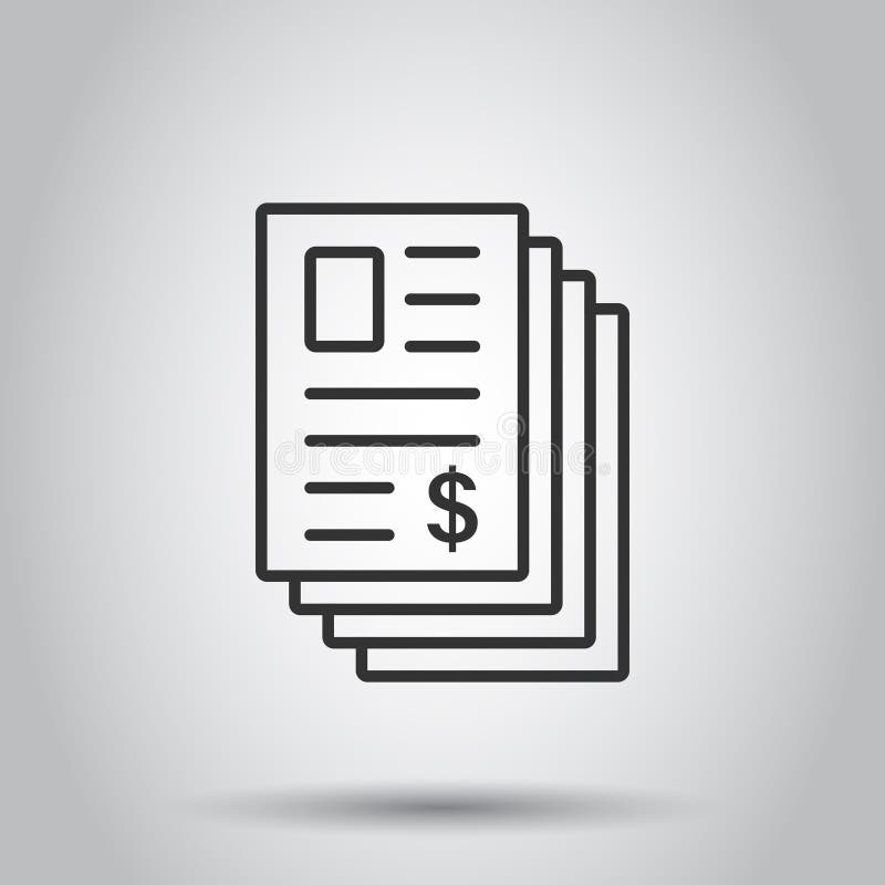 Financial Statement Icon in Flat Style. Document Vector Illustration on ...