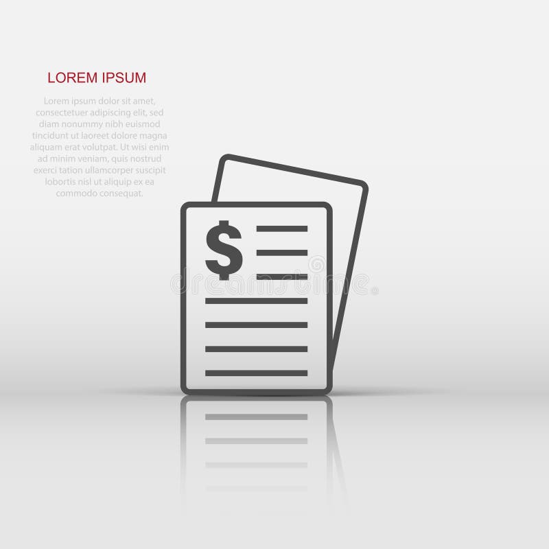 Financial Statement Icon in Flat Style. Document Vector Illustration on ...
