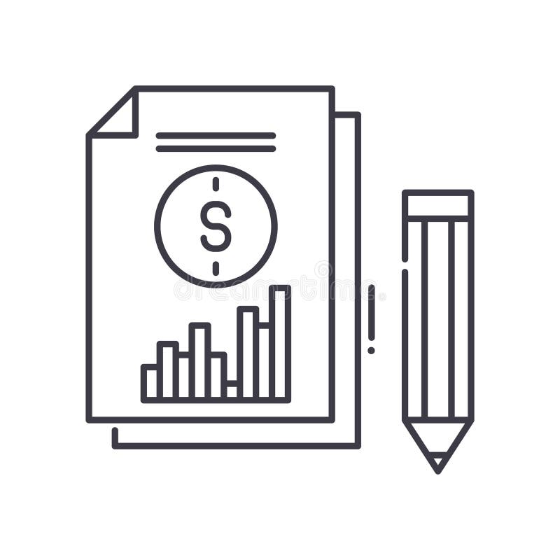 Financial Statement Icon, Black Vector Sign with Editable Strokes ...