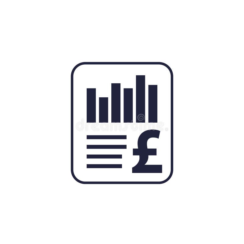Financial Statement or Report Icon with a Pound Stock Vector ...