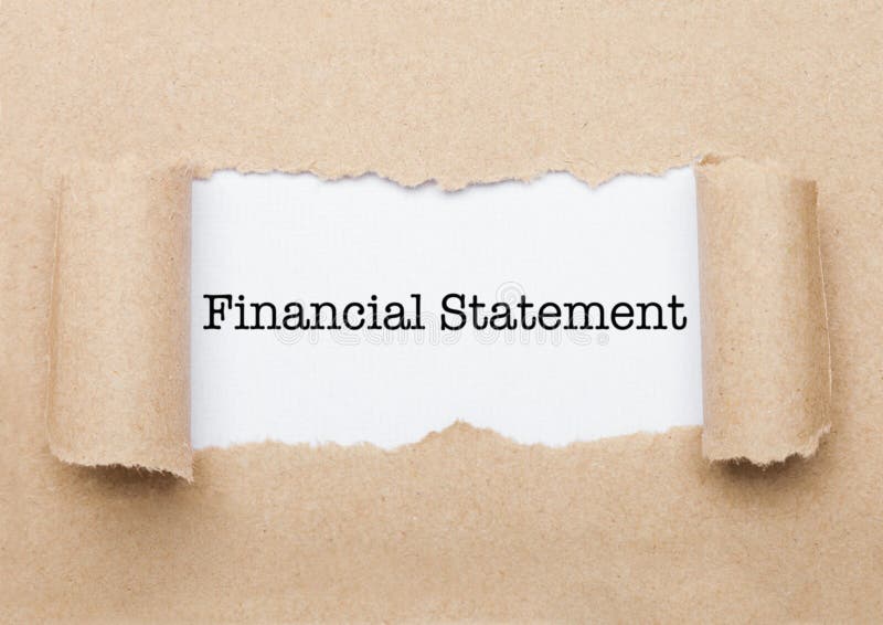 Financial Statement Text Appearing Behind Paper Stock Image - Image of ...