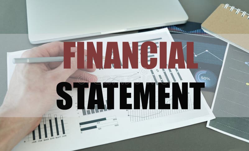 Financial Statement Text Written on a Notebook with Pencils. Stock ...