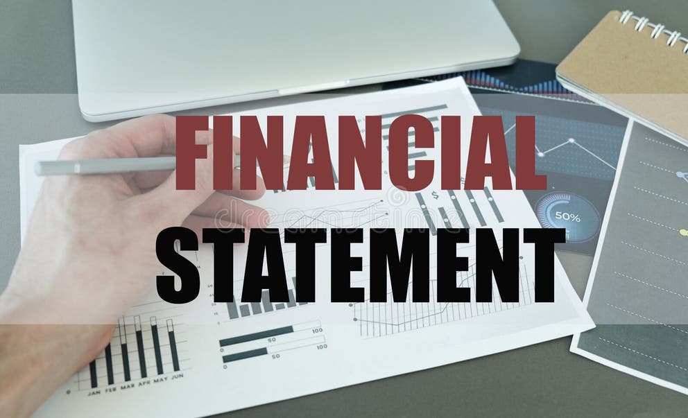 Financial Statement Text Written on a Notebook with Pencils. Stock ...