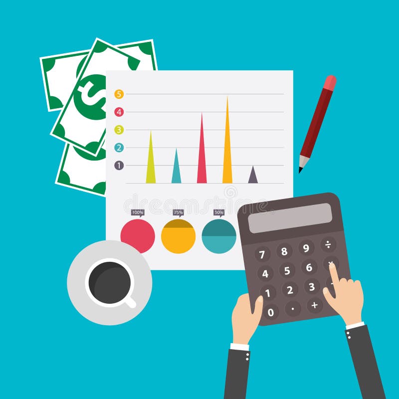 Financial Statement, Vector Stock Vector - Illustration of money, flat ...