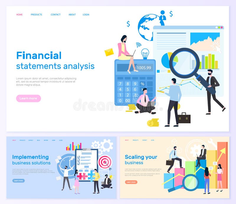 Financial Statements Analysis and Solution Web Stock Vector ...