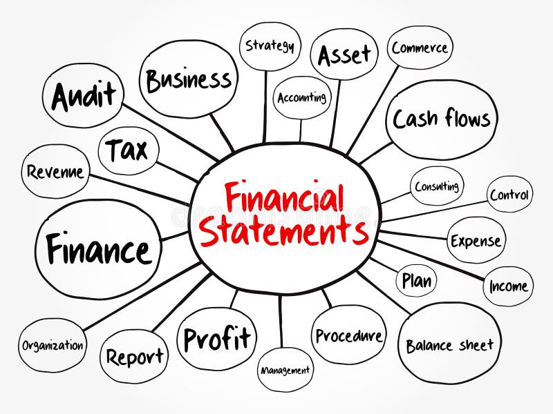 Financial Statements Mind Map Flowchart Stock Illustration ...