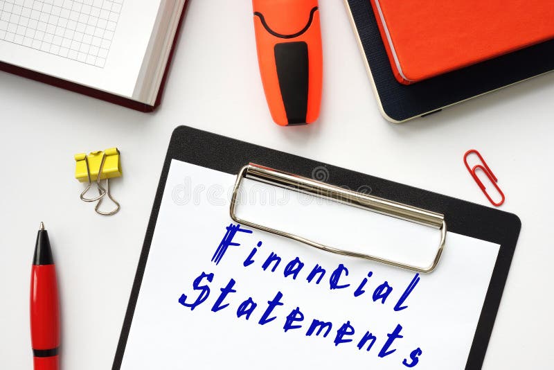 Financial Statements Sign on the Sheet Stock Illustration ...