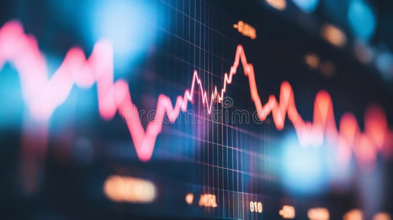 Financial Stock Market Data Graph Showing Trends Stock Illustration ...