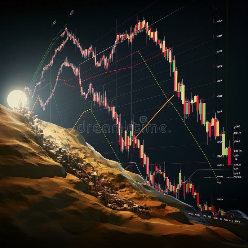Financial Stock Market Graph on the Background of the Planet Earth. 3d ...