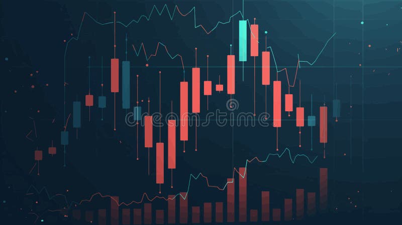 Financial Stock Market Graph and Candlestick Chart Stock Vector ...
