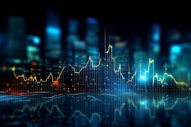 Financial Stock Market Graph on Technology Abstract Background Stock ...