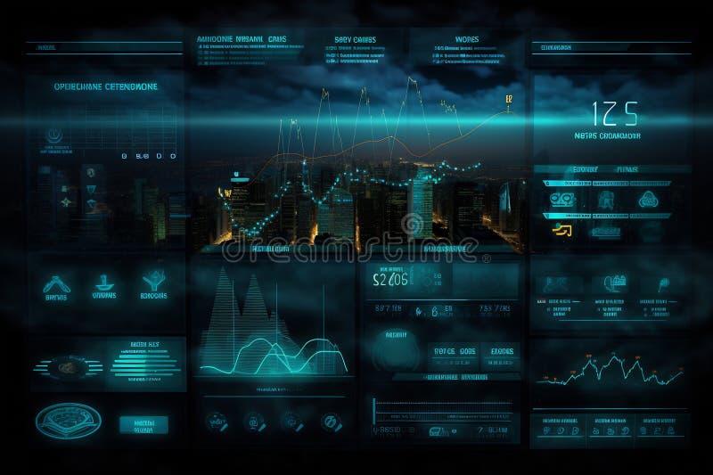 Financial Stock Market Graph on Technology Abstract Background Stock ...