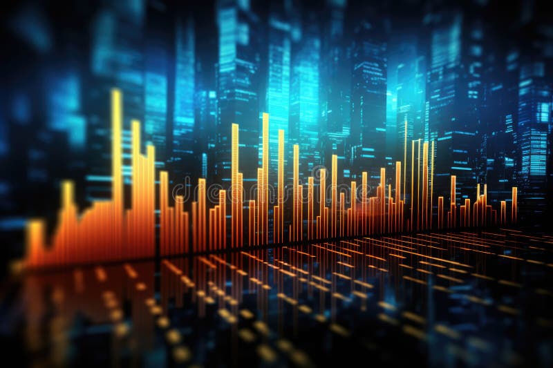 Financial Stock Market Graph on Technology Abstract Background Ai ...