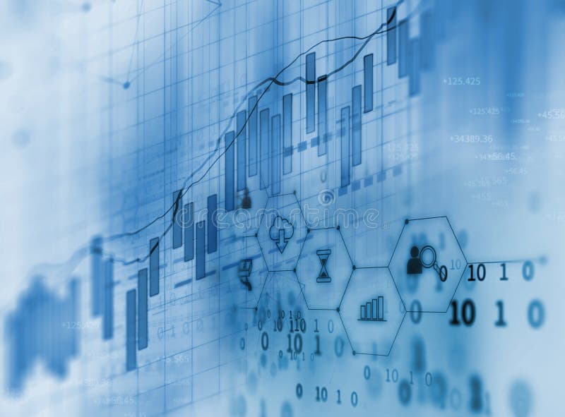 Technical Financial Graph on Technology Abstract Background Stock ...