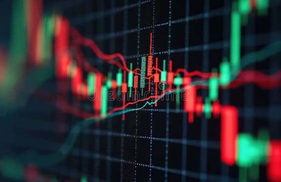 Financial Stock Market Trading Chart Showing Decrease. Business Investment, Economic Crisis ...