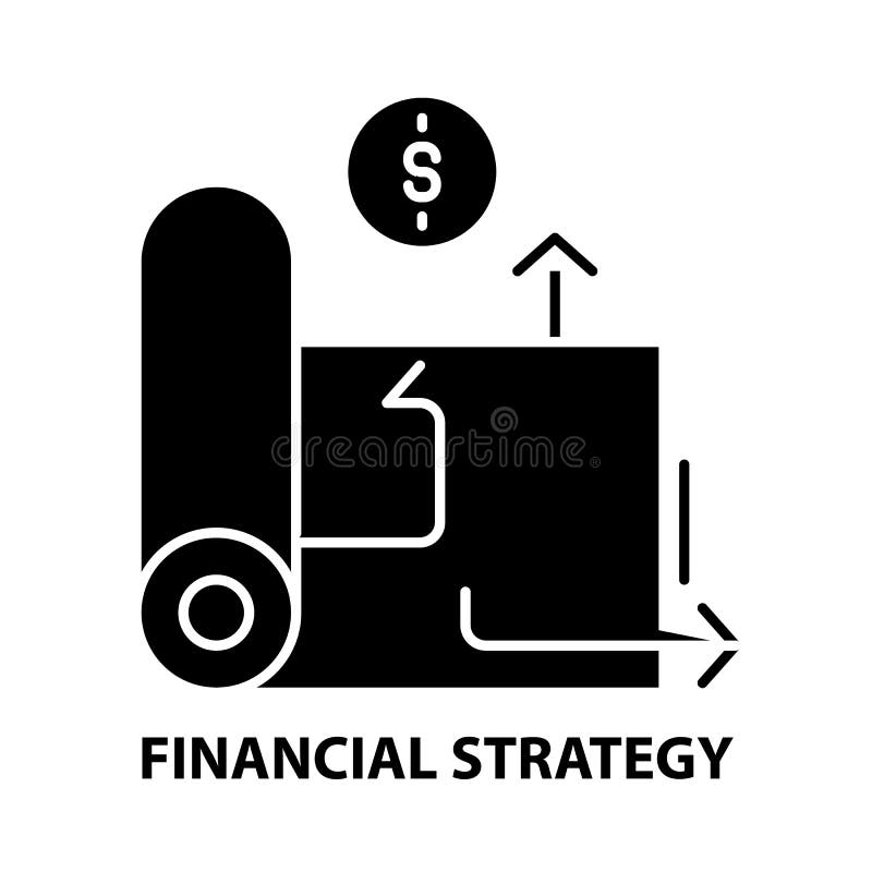 Financial Strategy Icon, Black Vector Sign with Editable Strokes ...