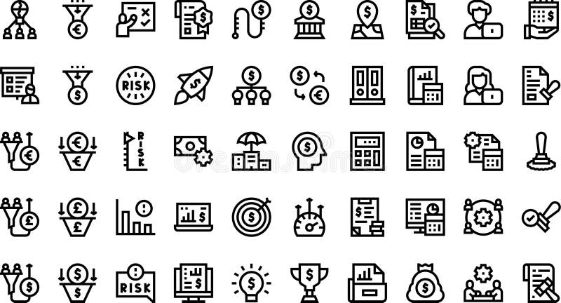 Financial Strategy Icons High-Quality Vector Icons Collection with ...