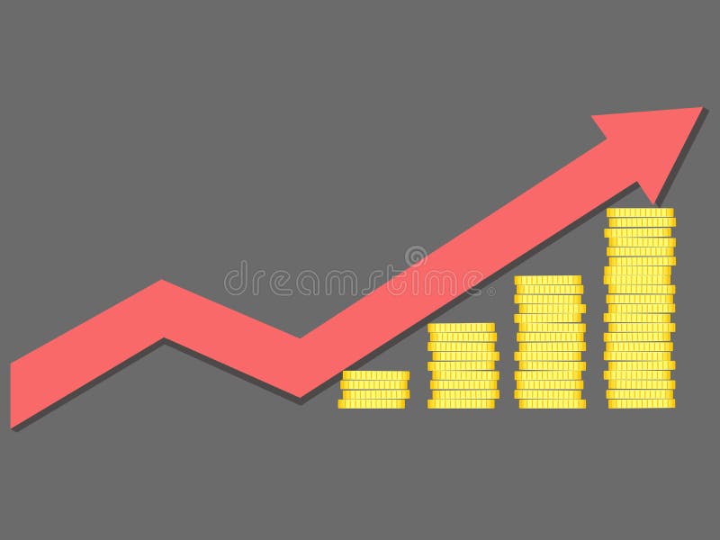 Financial Success Concept - Graph with Coins. Stock Vector ...