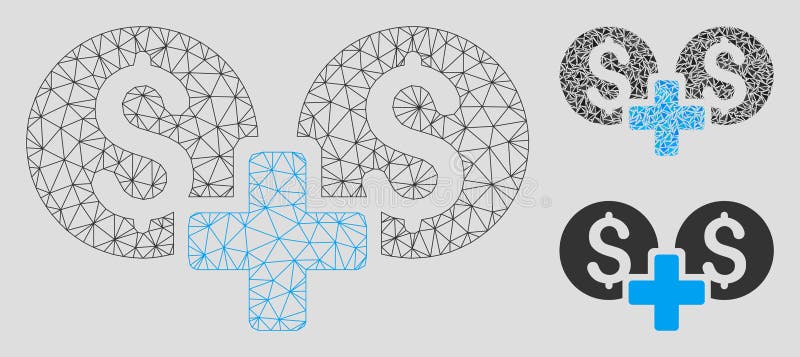 Financial Sum Vector Mesh Network Model and Triangle Mosaic Icon Stock ...