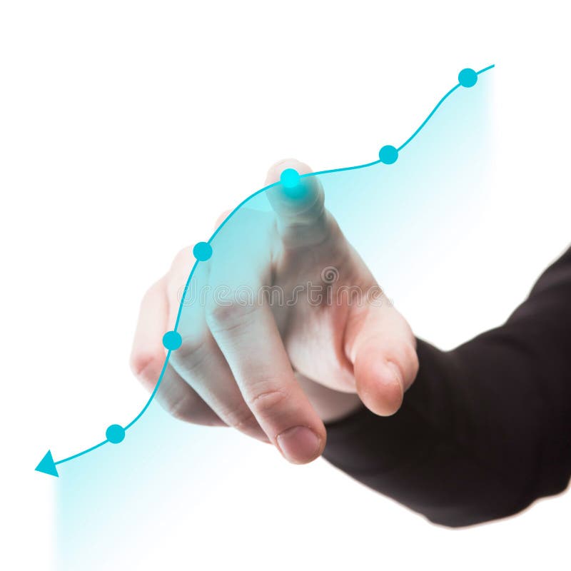 Financial Symbols Coming from a Hand Stock Photo - Image of cash, blue ...