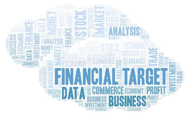 Financial Target Word Cloud. Stock Illustration - Illustration of ...