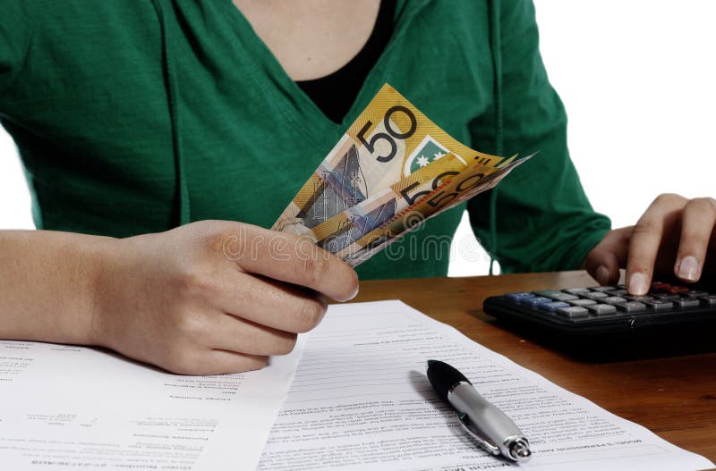 Financial tax return stock photo. Image of female, head - 5304958