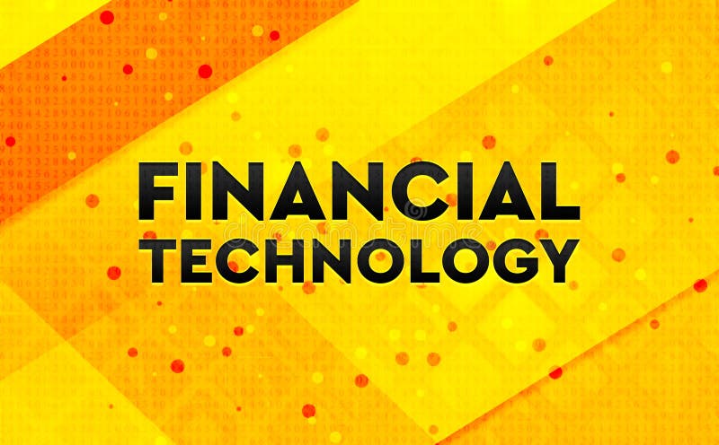 Financial Technology Abstract Digital Banner Yellow Background Stock ...