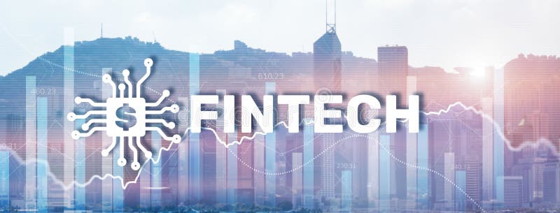 Financial Technology Concept. Fintech on Modern Citybackground Stock ...