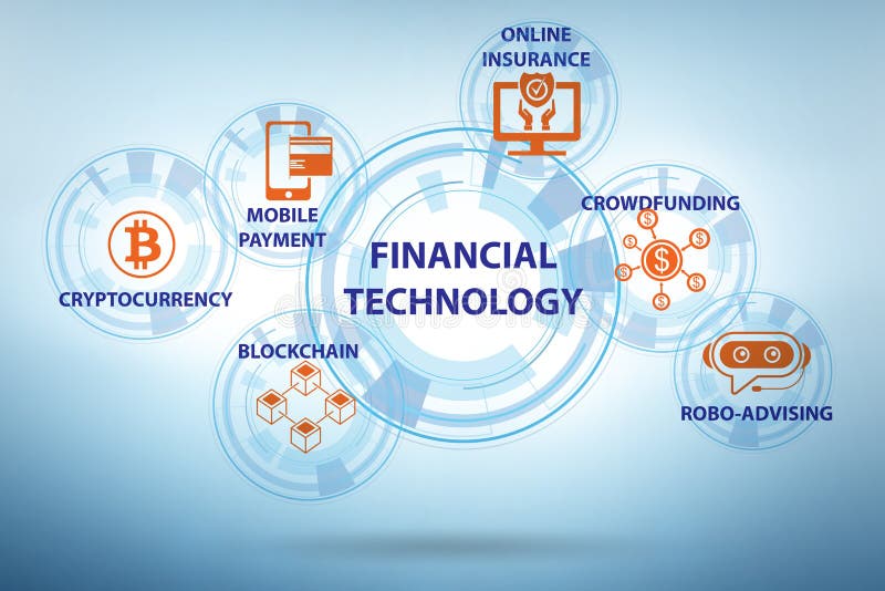 Financial Technology Concept Illustration with Key Elements Stock ...