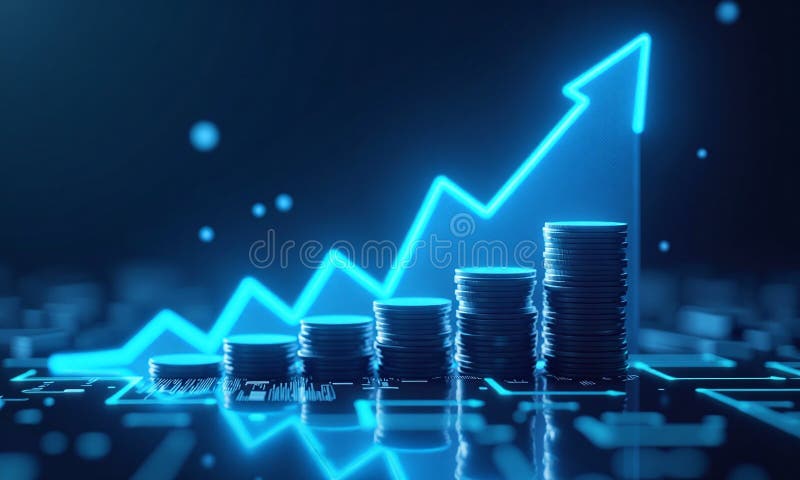 Financial Technology Cryptocurrency Digital Economy Rising Graph ...