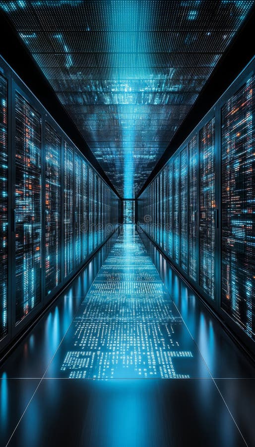 Financial Technology, Data Flow in Server Room, High-Frequency Trading ...