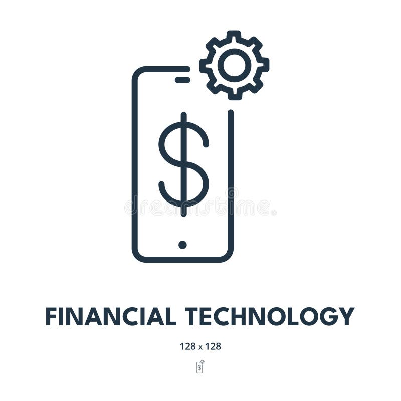 Financial Technology Icon. Fintech, Tech, Innovation. Editable Stroke ...