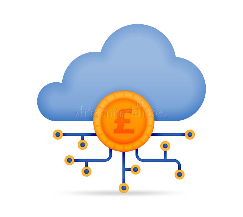 Financial Technology Network Icon with Cloud Computing. Banking ...