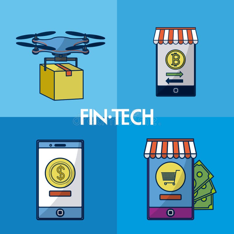 Financial Technology Square Frames Stock Vector - Illustration of ...