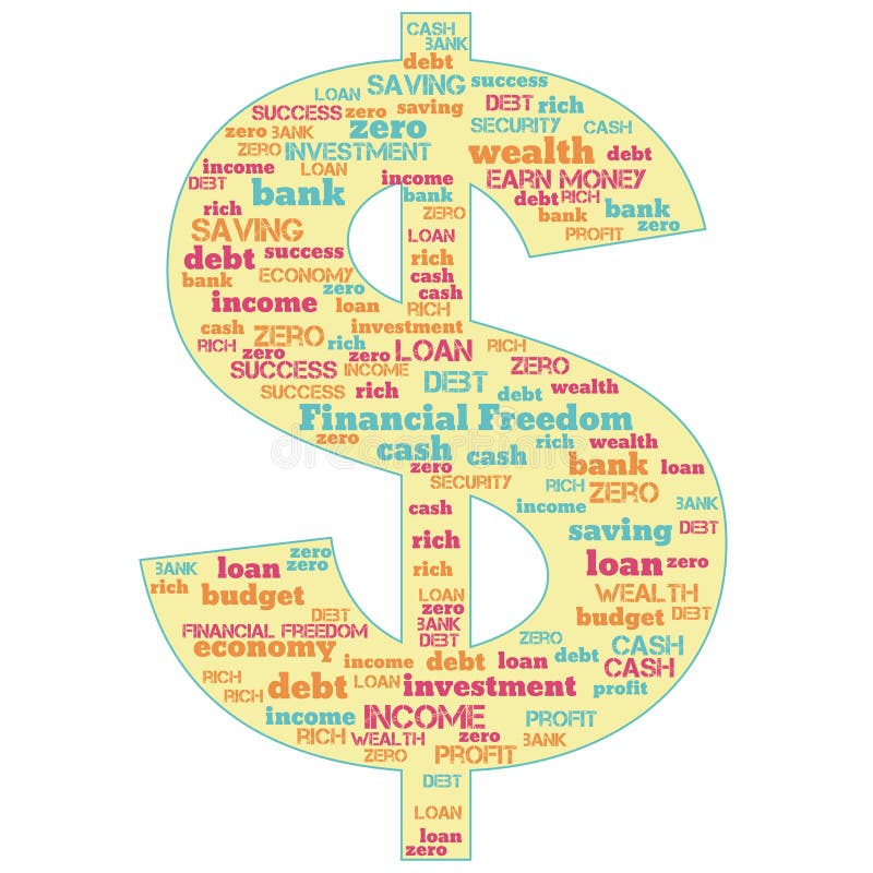 Financial Text Cloud Theme for a Poster Print Stock Illustration ...