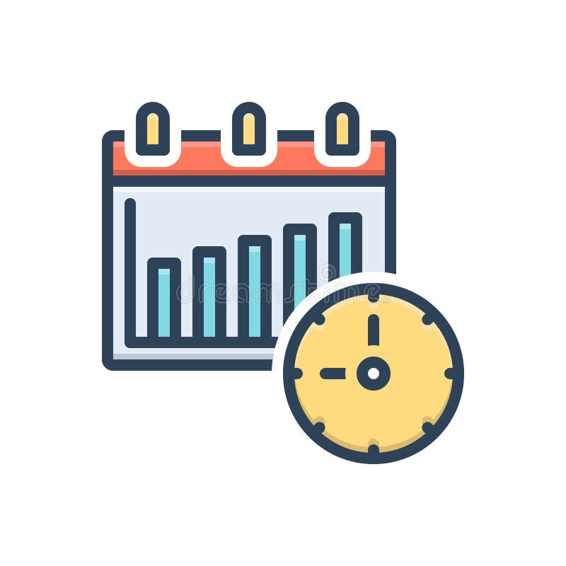 Color Illustration Icon for Financial Times, Schedule and Strategy ...