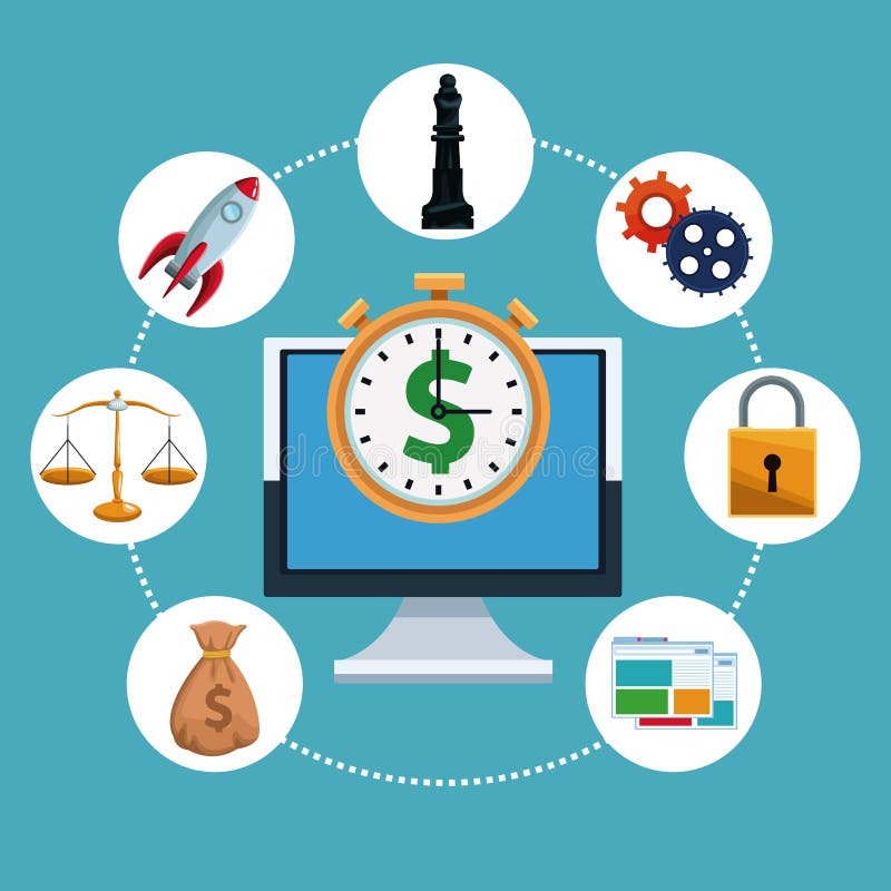 Set of Financial Tools Technology Stock Vector - Illustration of dollar ...