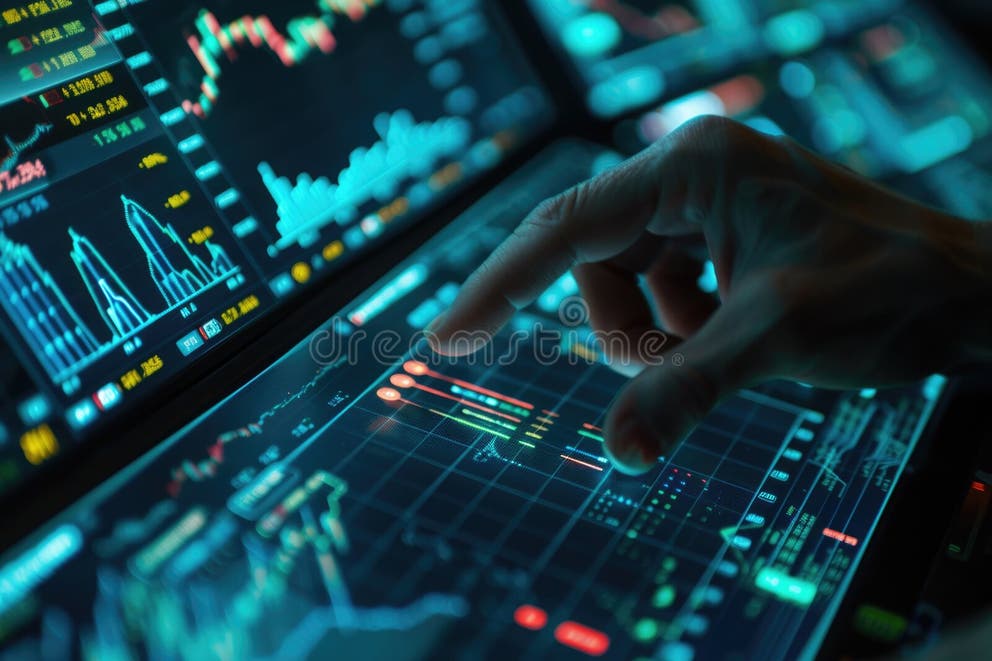 Financial Trader at Desk stock image. Image of trading - 362802027