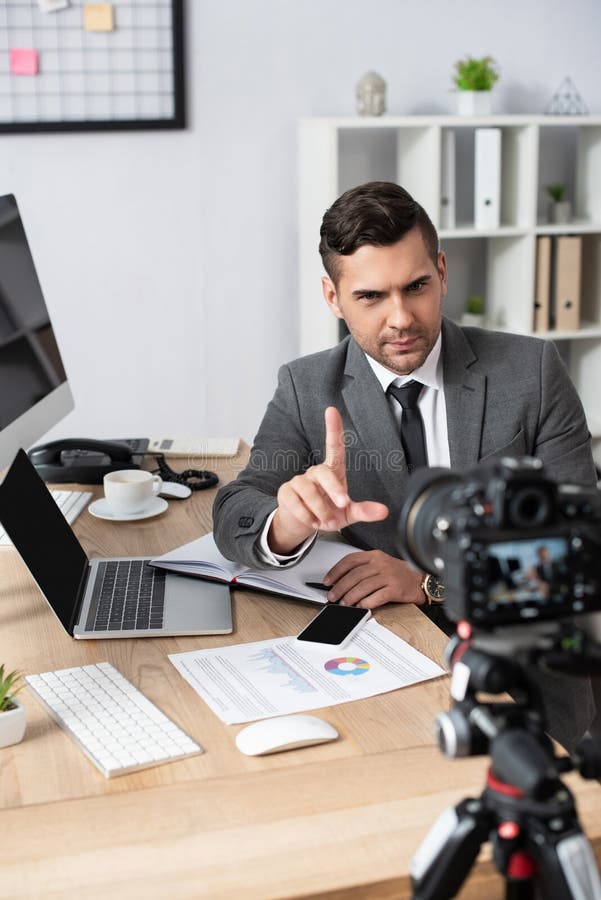 Financial Trader Near Computer Monitors in Stock Photo - Image of ...