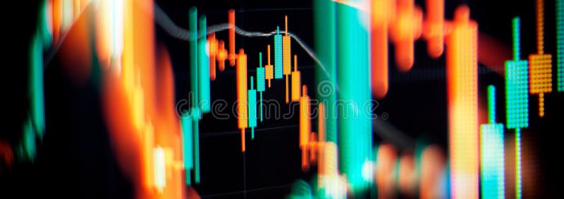 Financial Trading Graphs on Monitor. Analysis on the Monitor of a ...