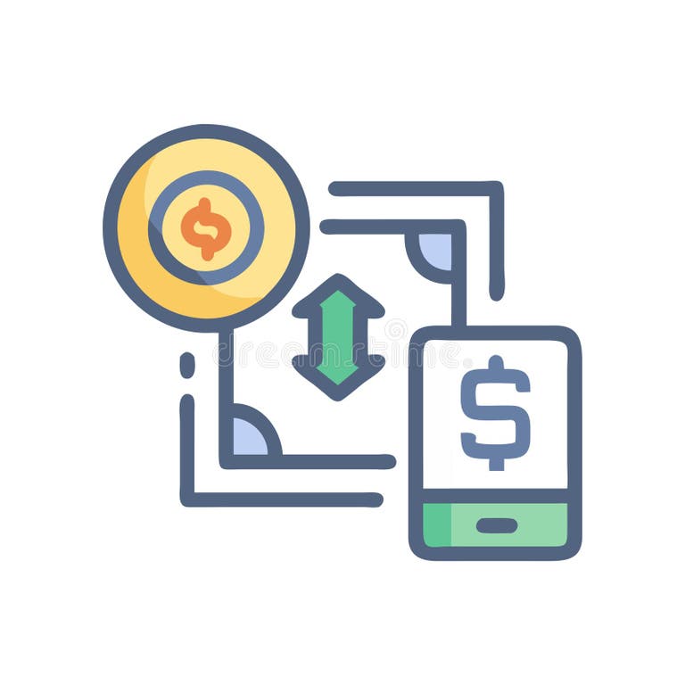 Financial Transaction Processing Icon Stock Vector - Illustration of ...