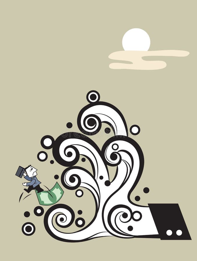 Financial Tsunami stock vector. Illustration of disaster - 10914236