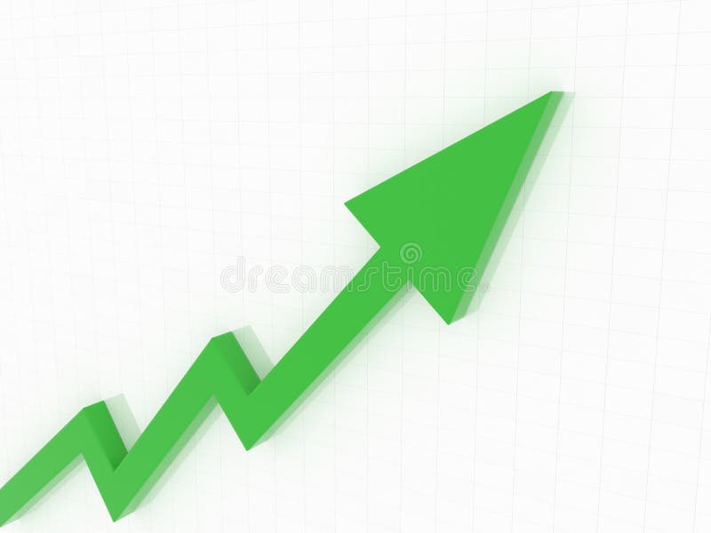Financial Up Arrow with Grid White Backgroud Stock Illustration ...