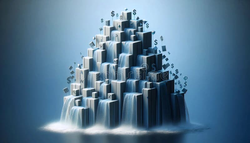 Financial Waterfall Diagram, Ai Generated Image Stock Illustration ...