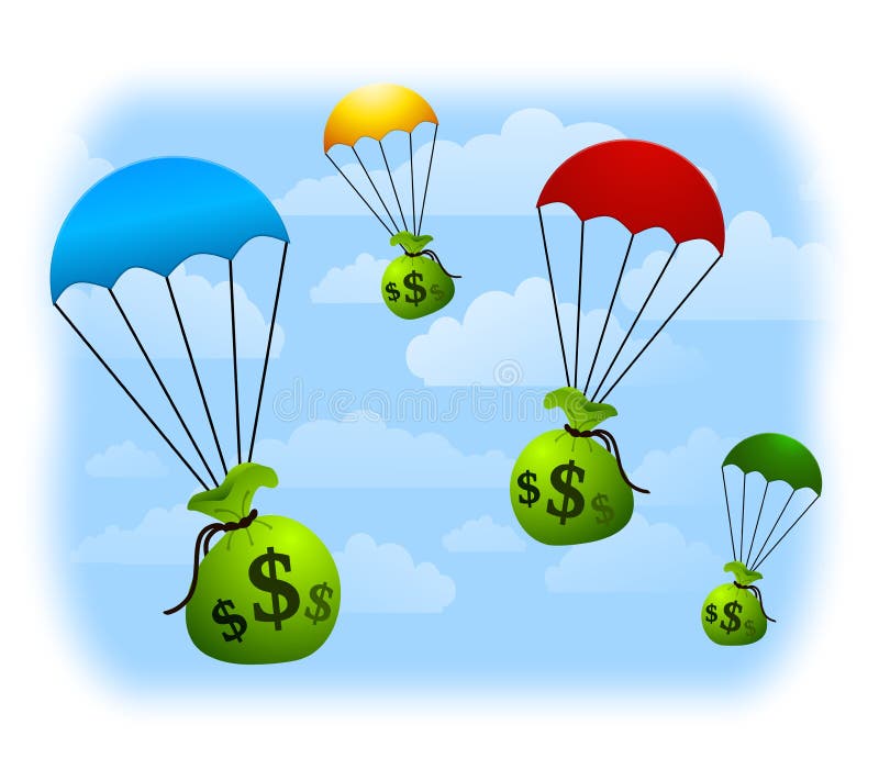 Financial Windfall Parachutes Stock Illustration - Illustration of ...
