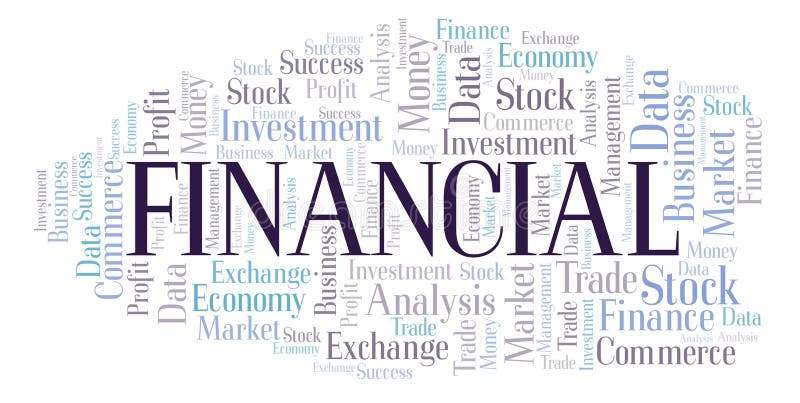 Financial word cloud stock illustration. Illustration of rendering ...