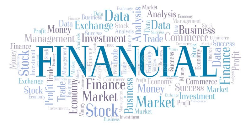 Financial word cloud stock illustration. Illustration of rendering ...