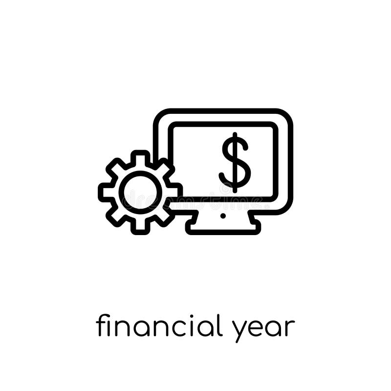 Financial Year Icon. Trendy Modern Flat Linear Vector Financial Stock ...